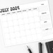 Retro Minimalist July 2024 Calendar, Printable Clean Vintage Classic ...
