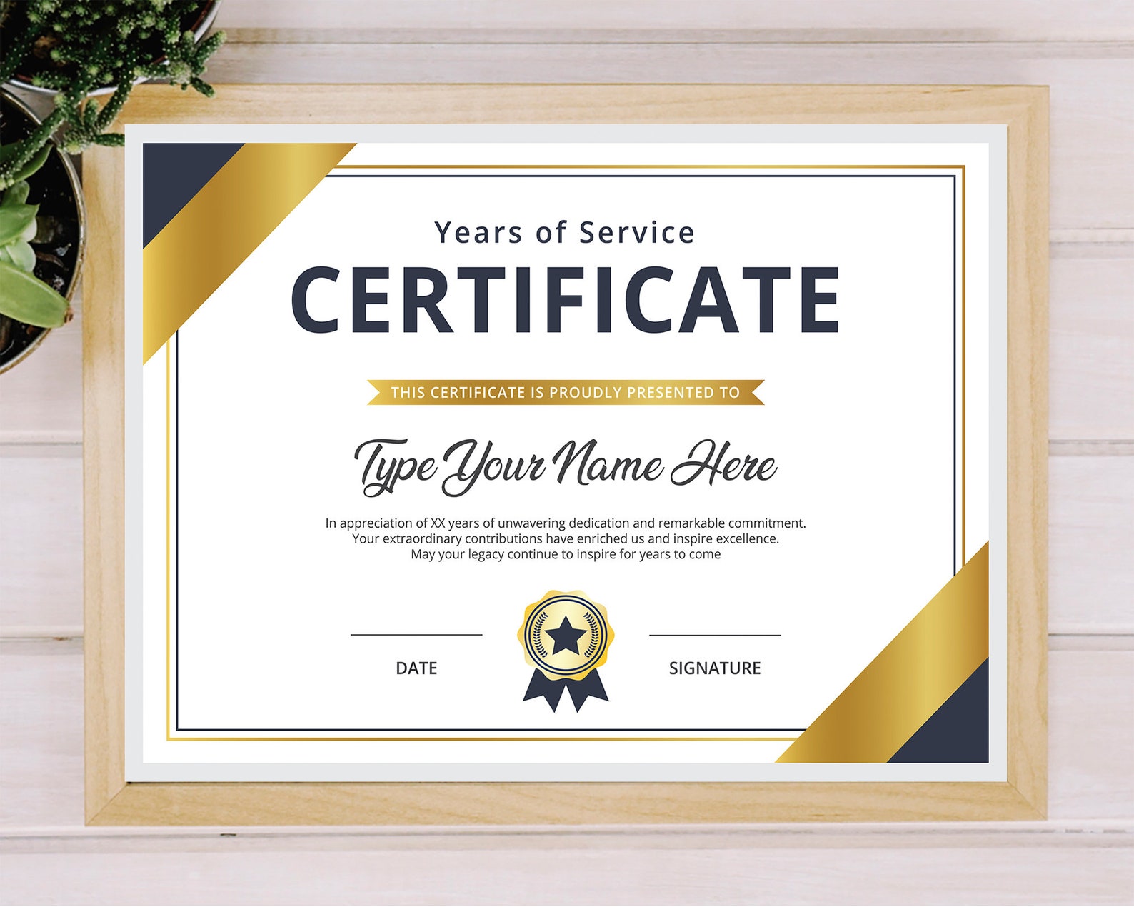 Editable Certificate Years of Service Award Printable, Years of Service ...