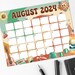 Printable Retro Nostalgic Summer Theme August 2024 Calendar, Printable ...