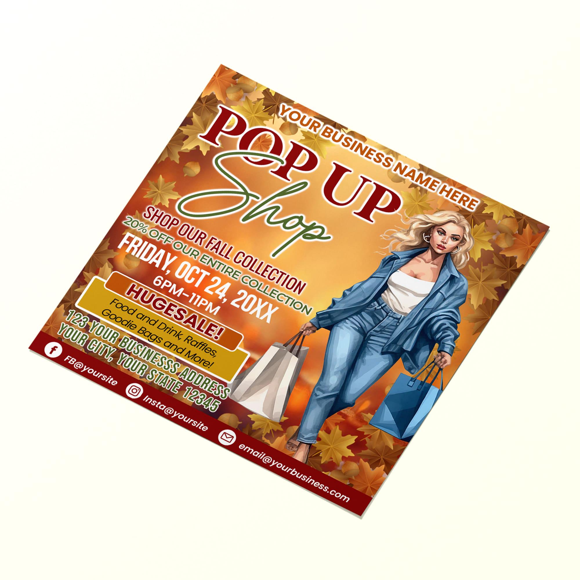 Editable Fall Pop up Shop Flyer - Etsy