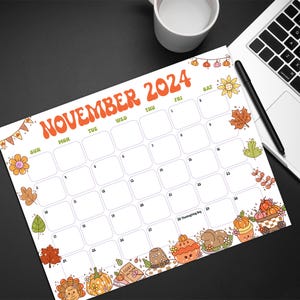 Whimsical Retro November Calendar - Etsy