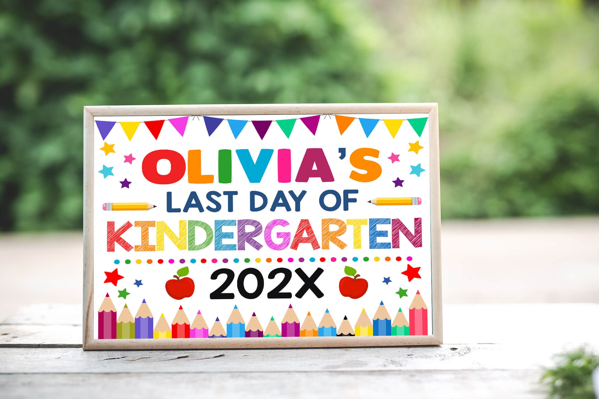 Last Day of Kindergarten With Name Sign Template, Editable Kinder End ...