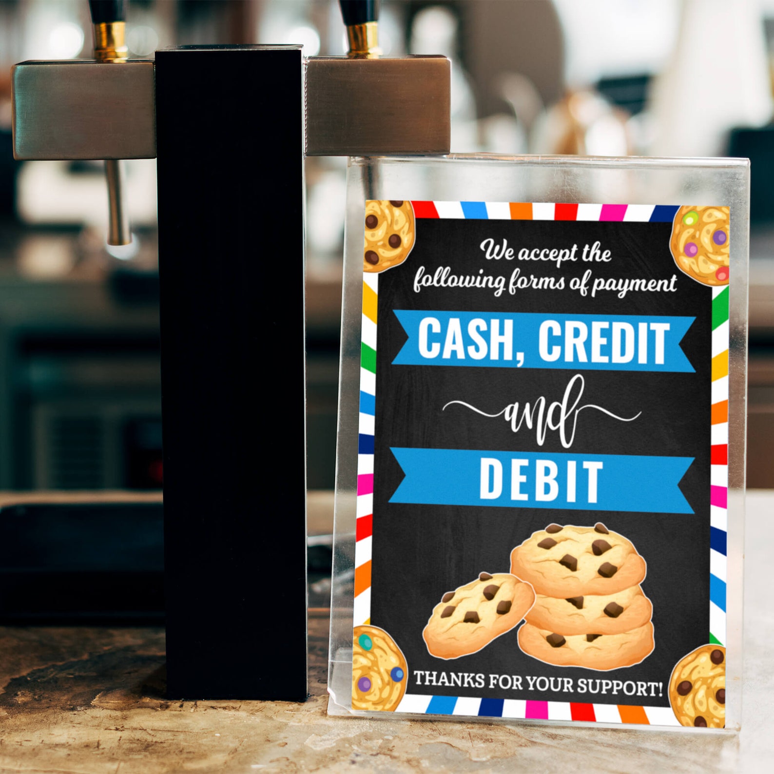 PDF We Accept Payments Sign Cash Printable Cookie Booth - Etsy