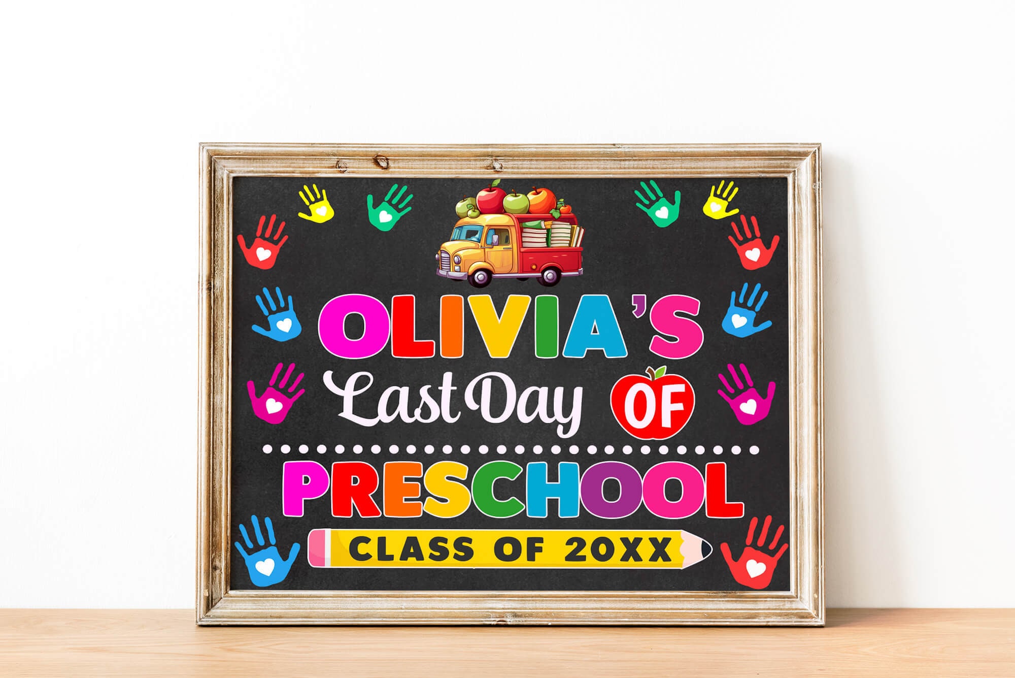 Editable Last Day of Preschool Sign, End of School Year Sign With Name ...