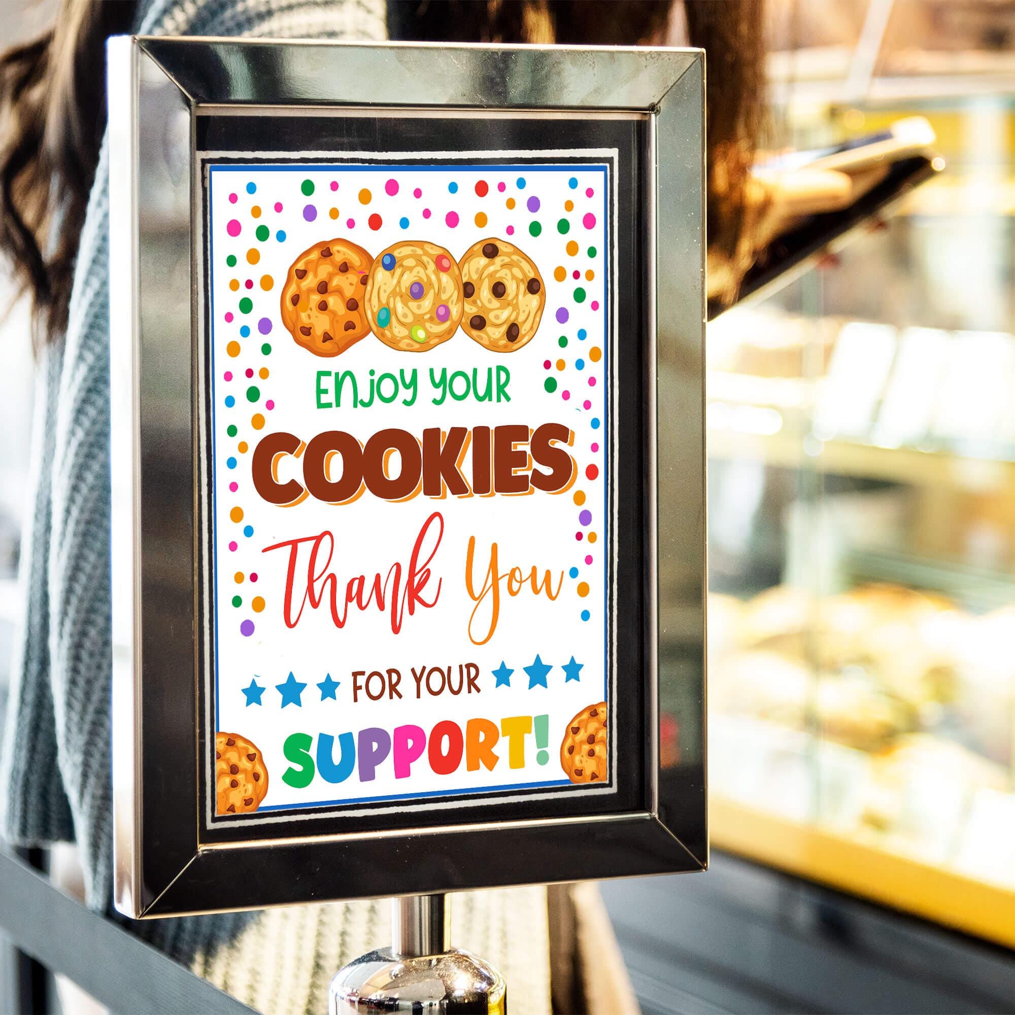 Printable Enjoy Your Cookies Thank You Sign, Cookie Booth Sign, Cookie ...