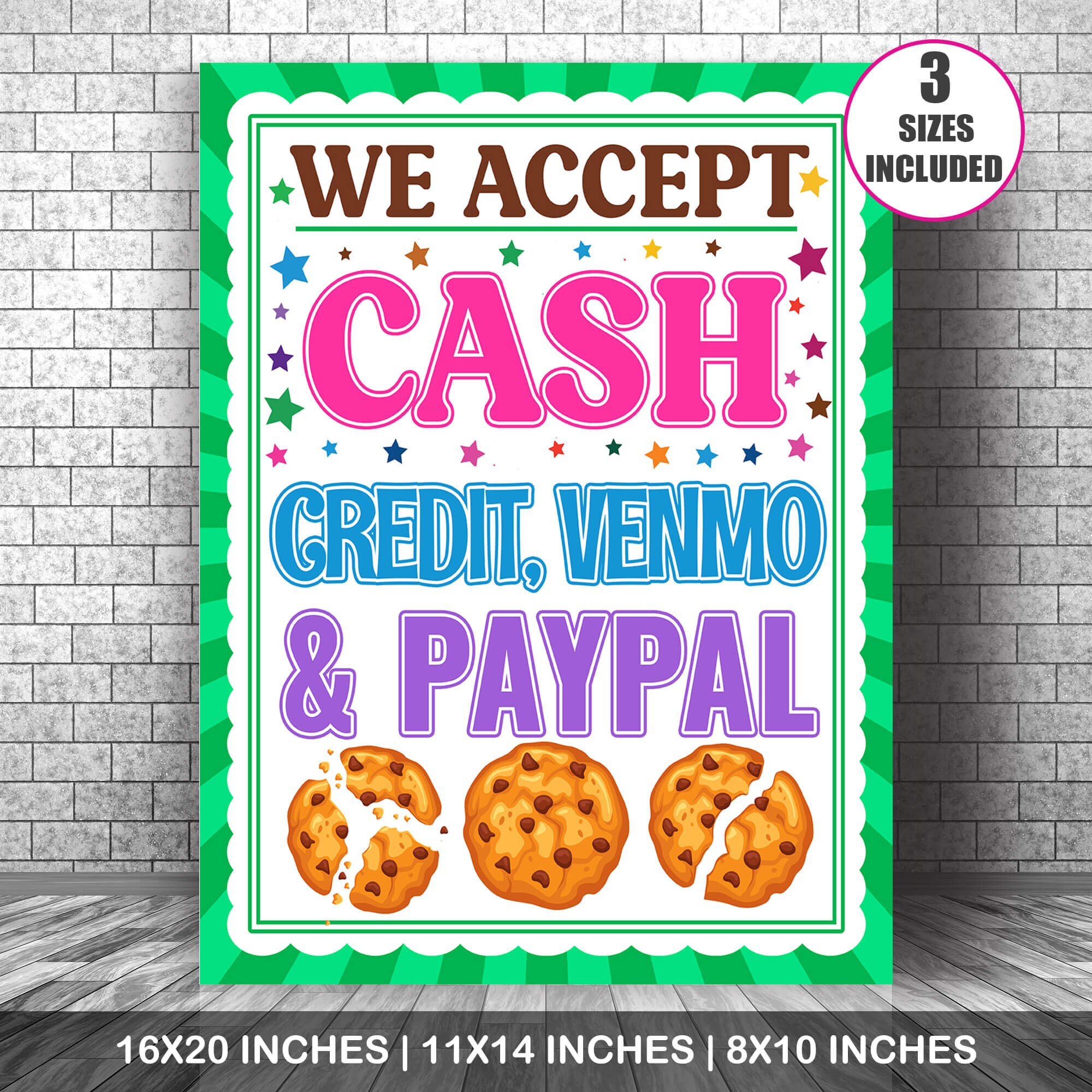 Printable We Accept Payments Sign Cash, Credit, Venmo, Paypal, PDF ...