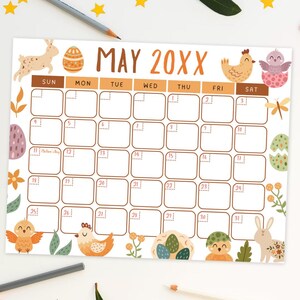 Boho May Calendar Printable | Aesthetic Mother’s Day Planner | Colorful ...