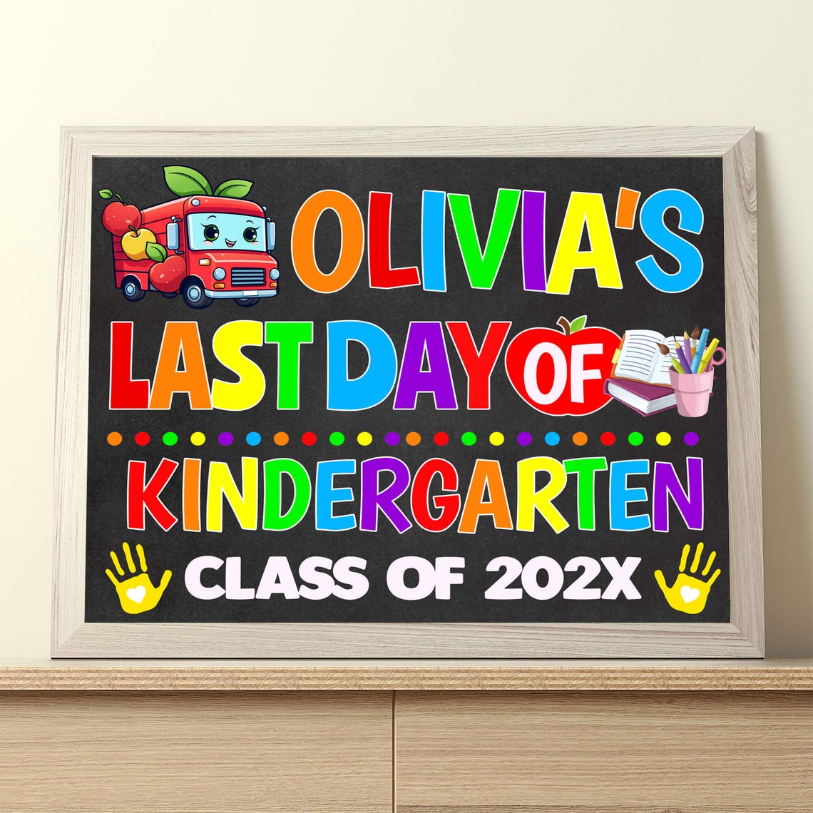 DIY Last Day of Preschool Sign With Name Template, Editable End of ...