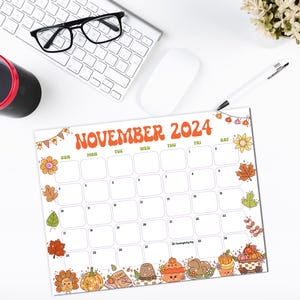 Whimsical Retro November Calendar - Etsy