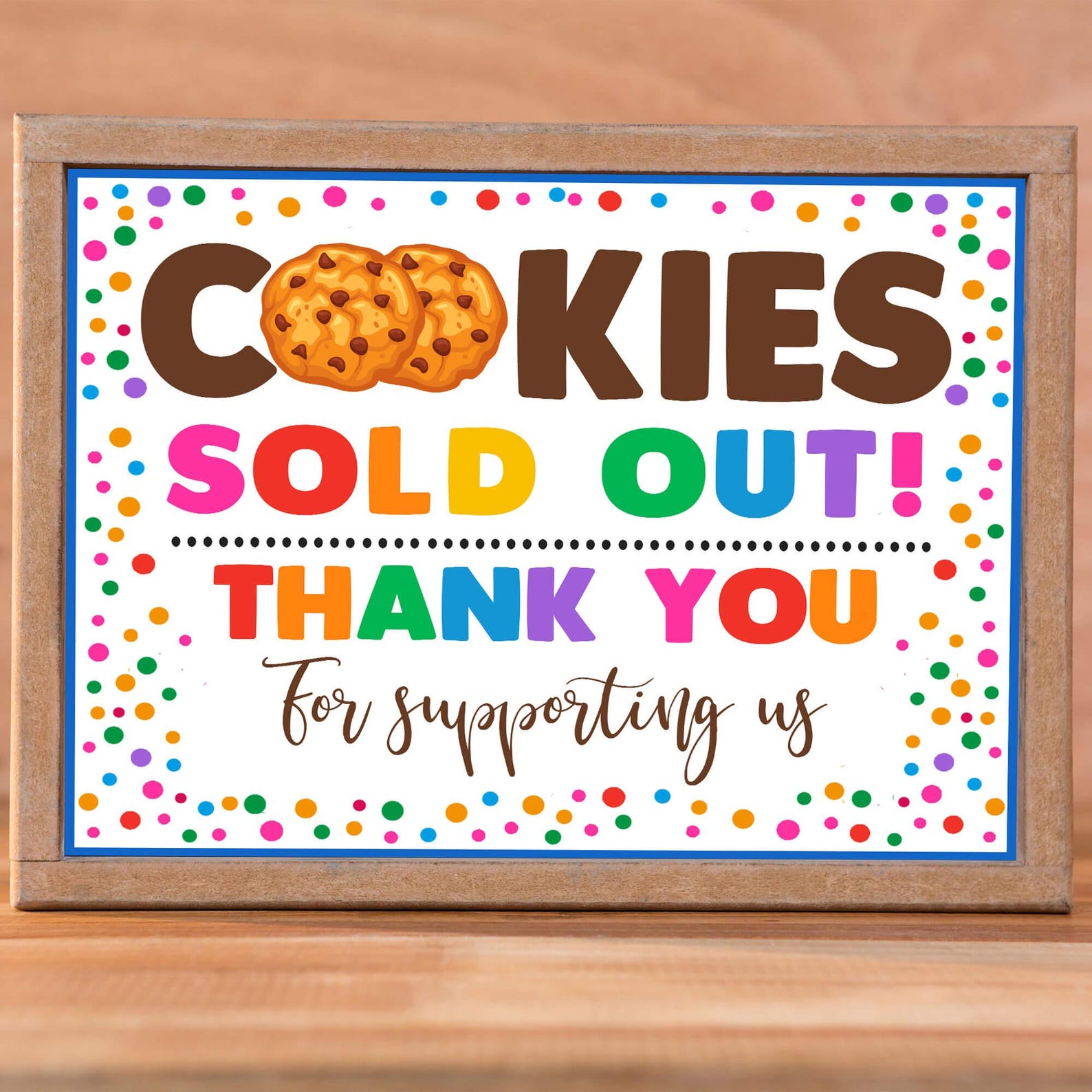 Printable Cookies Sold Out Sign, Cookie Booth Sign, Cookie Sale ...