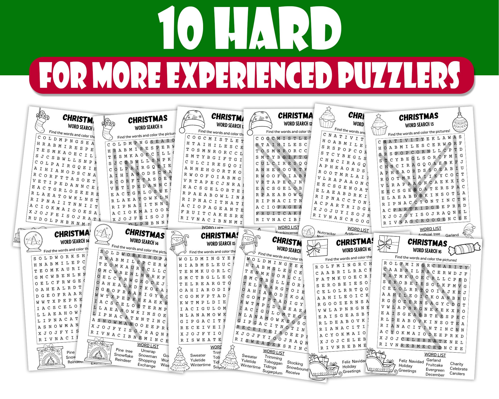 Hard Christmas Word Search