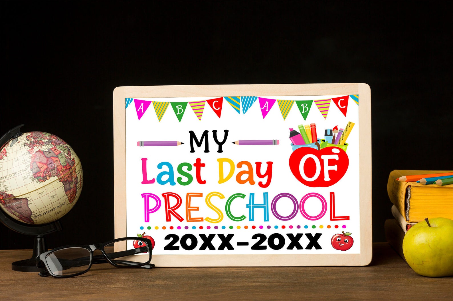 Editable End of School Year Sign, My Last Day of Preschool Sign, School ...
