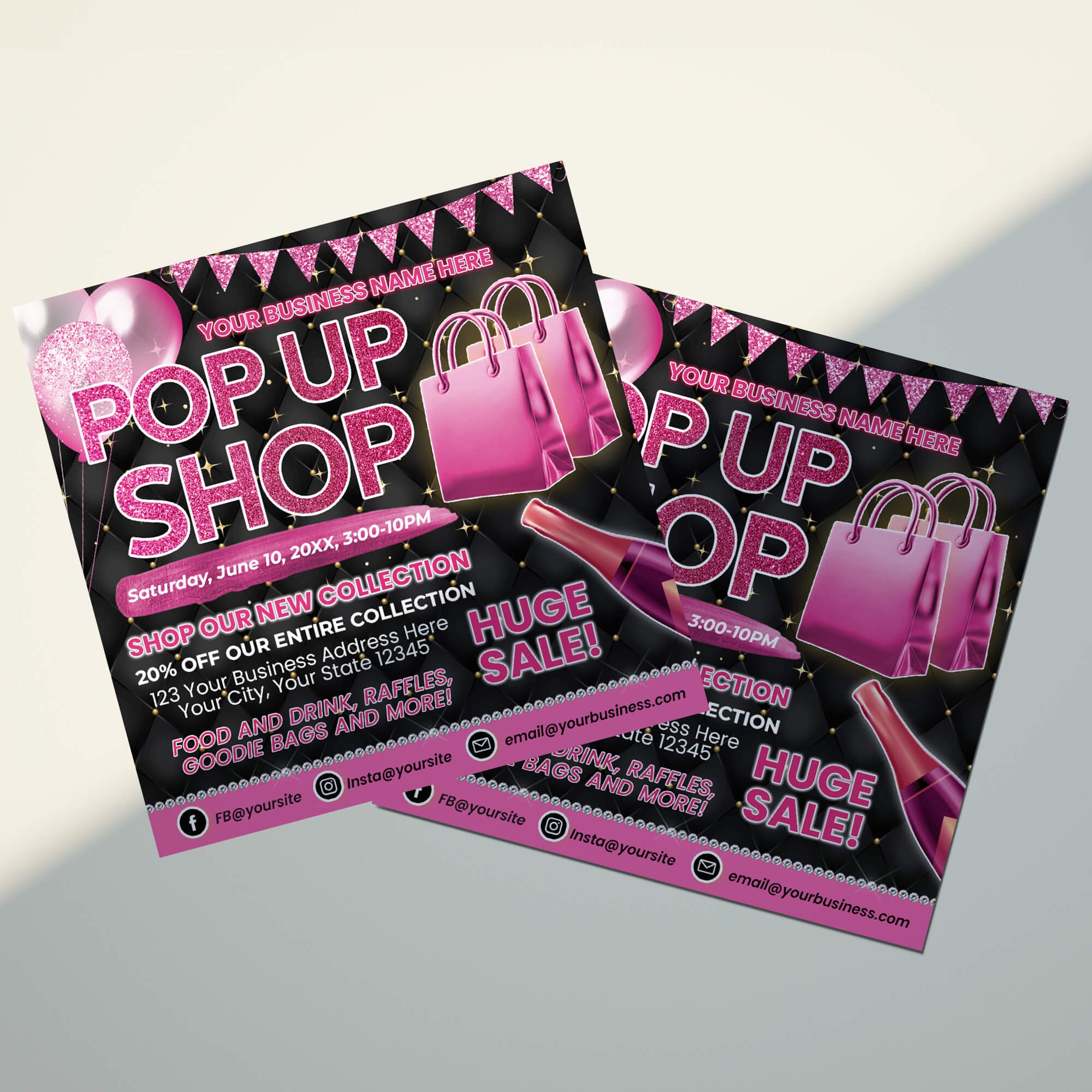 DIY Pop up Shop Flyer, Boutique Flyer, Event Flyer, Sip and Shop Flyer ...