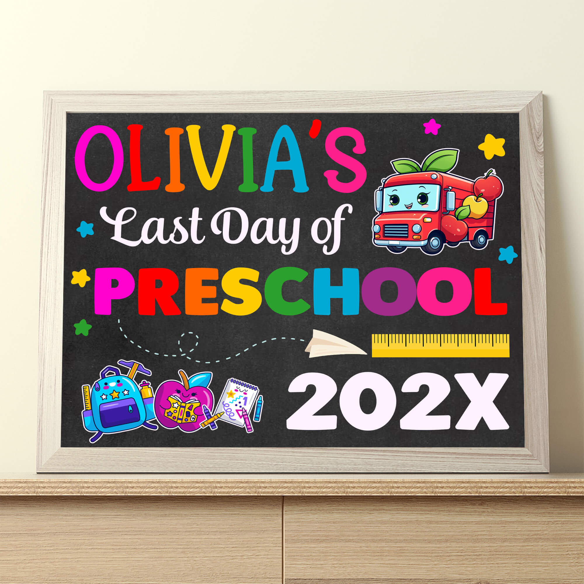 Editable Last Day of Preschool Sign, DIY School Print, Personalized ...