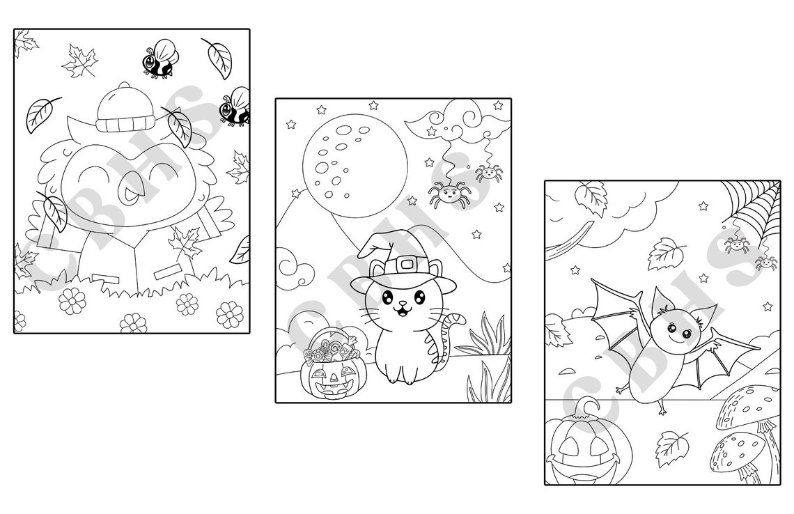 Thanksgiving and Halloween Coloring for Kids, Printable Fall Coloring ...
