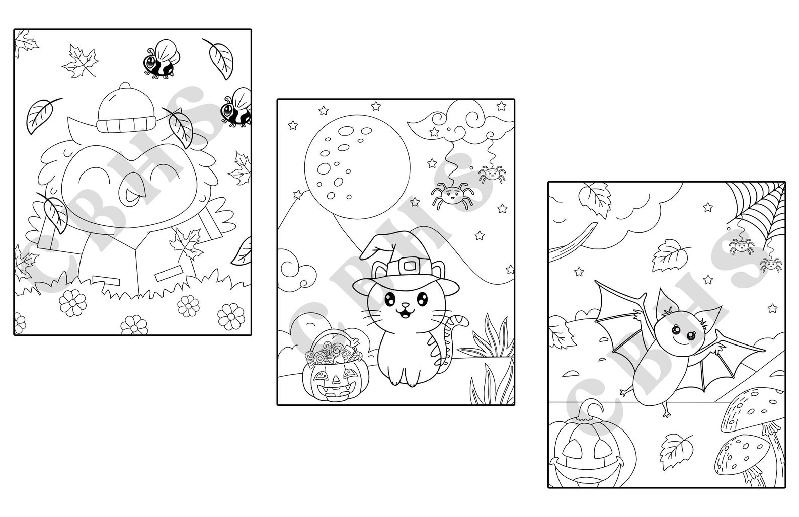 Thanksgiving and Halloween Coloring for Kids, Printable Fall Coloring ...