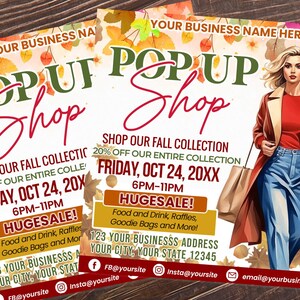 Rustic Fall Pop-up Flyer Editable - Etsy