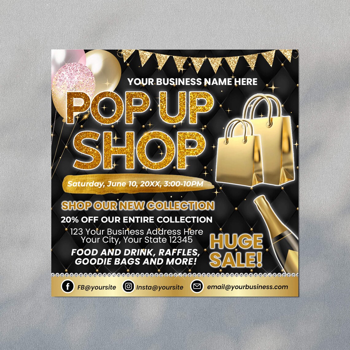 Pop up Shop Flyer Template, Sale Event Flyer, Shopping Event Flyer ...