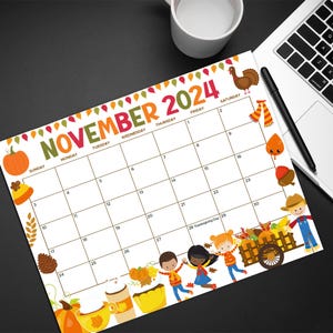 Cute November Printable Calendar Design - Etsy
