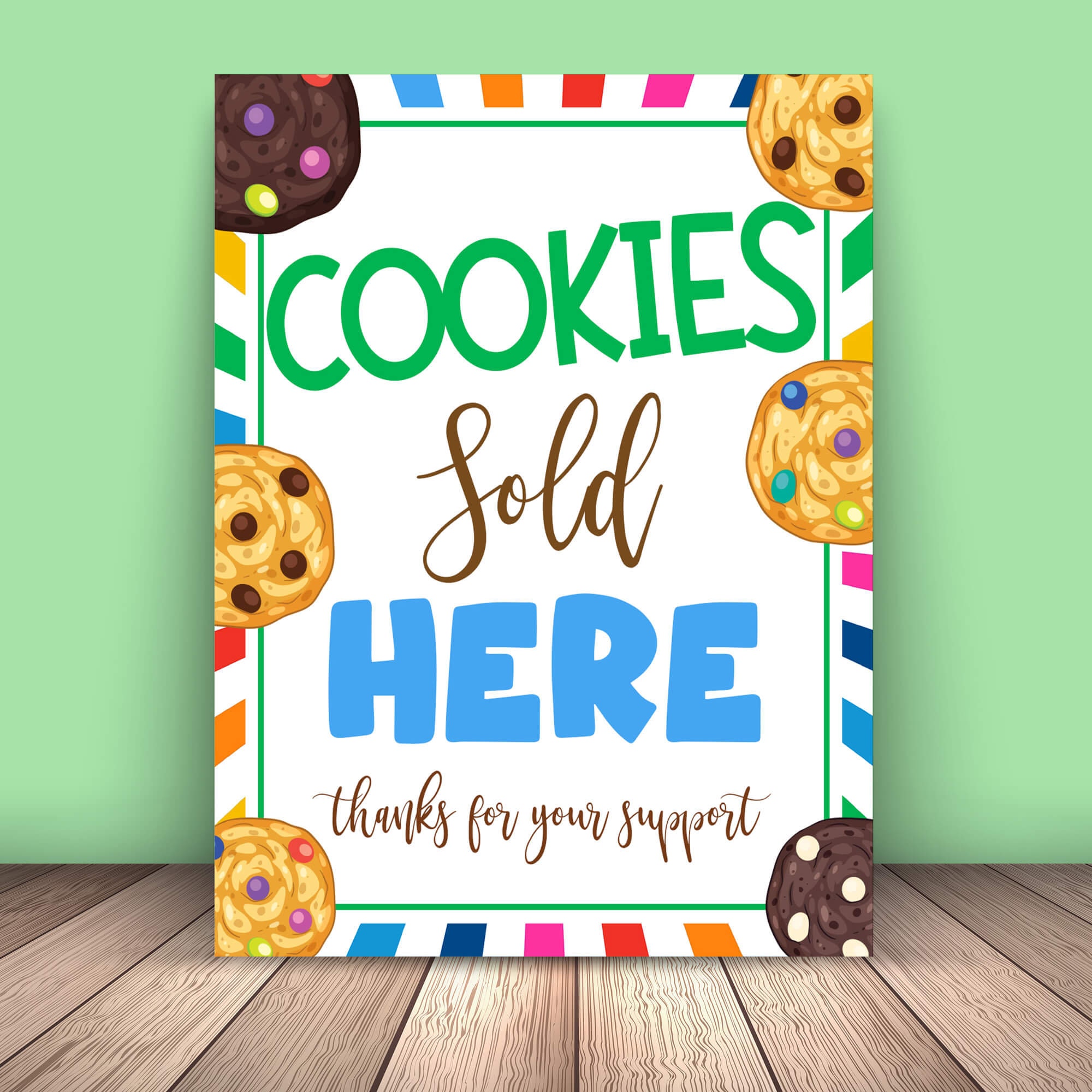 Cookies Sold Here Sign, Printable Scout Cookie Booth Sign, PDF Cookie ...