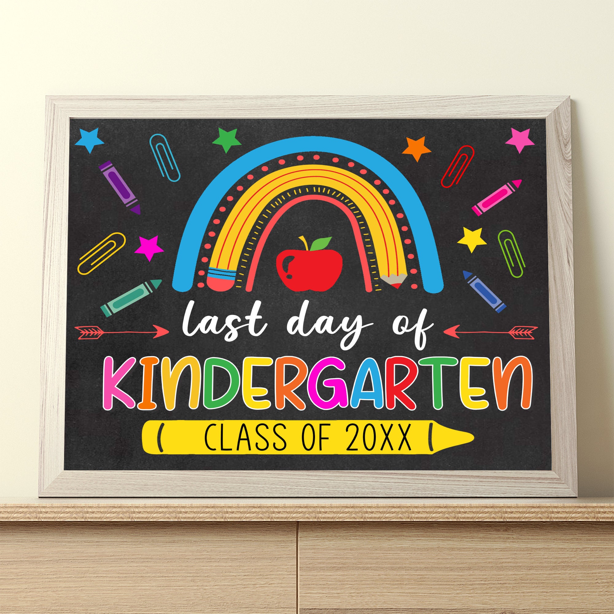 Editable End of School Year Sign Template, Kindergarten Last Day of ...
