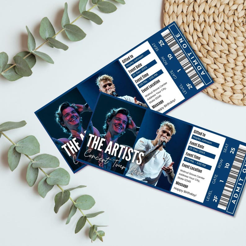 Editable Live Concert Ticket Template | DIY Event Ticket | Surprise ...
