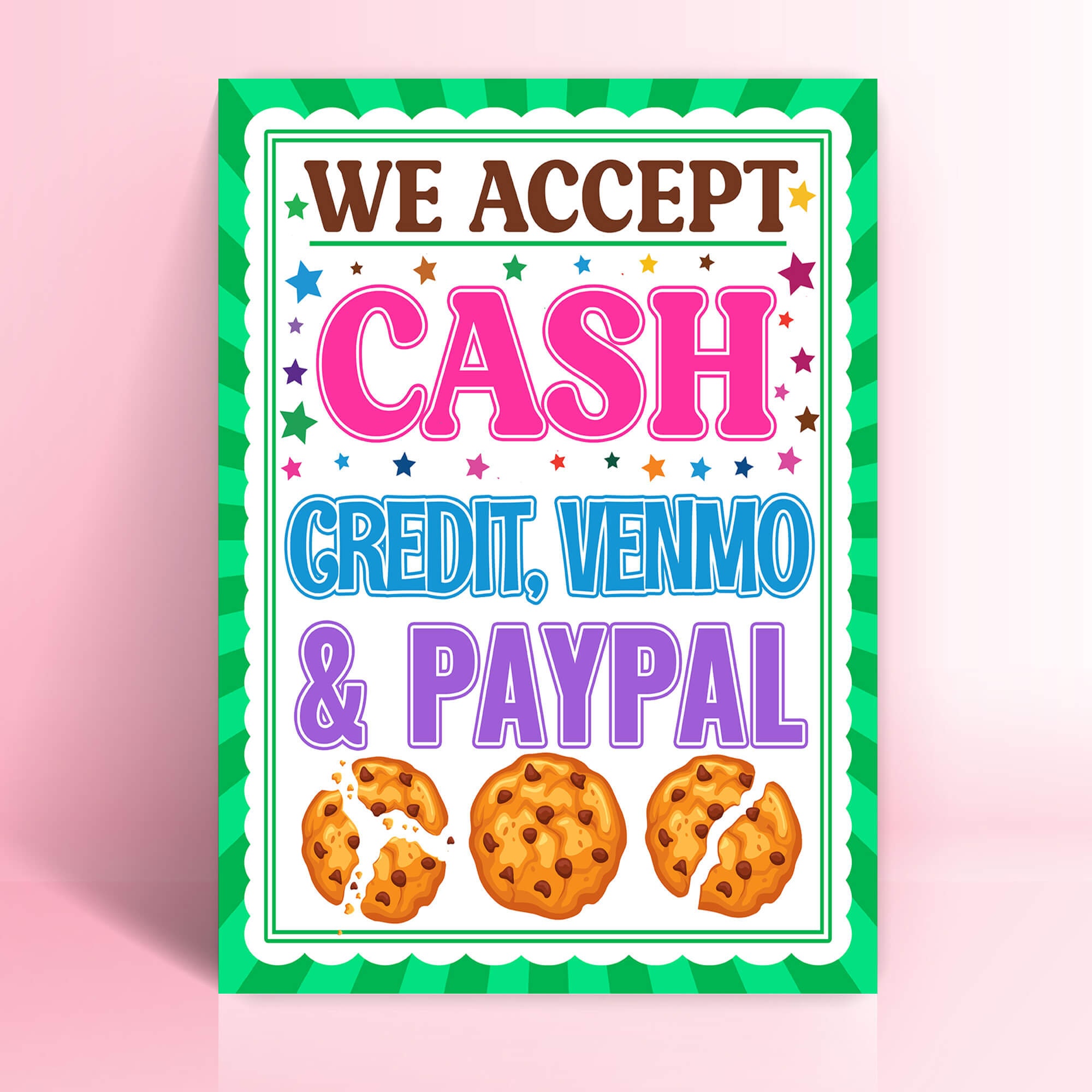 Printable We Accept Payments Sign Cash, Credit, Venmo, Paypal, PDF ...