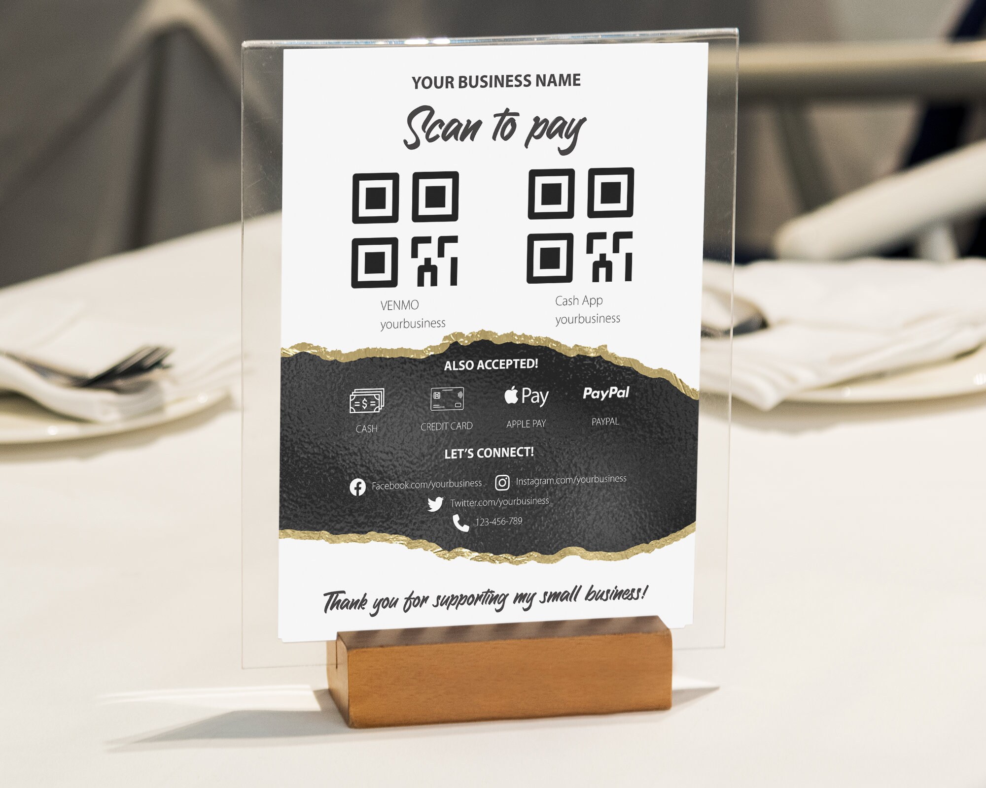 Scan to Pay Template, Editable Scan and Pay Sign, Editable QR Code Sign ...