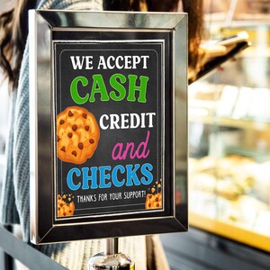 Printable PDF We Accept Payments Sign, Girls Scouts Cookie Booth, Cash ...