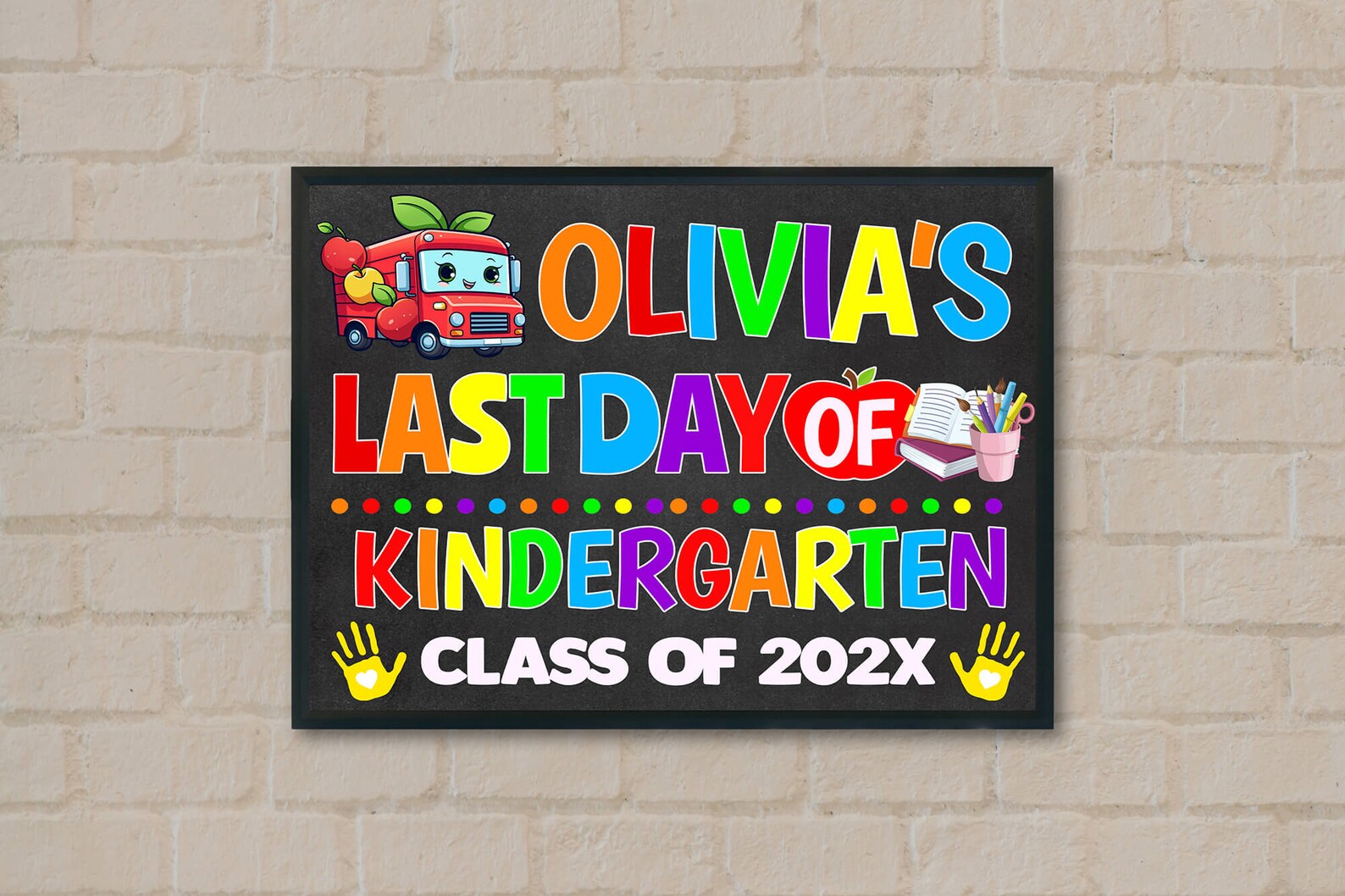 DIY Last Day of Preschool Sign With Name Template, Editable End of ...