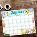 July 2024 Calendar, Printable Summer Planner, Monthly Schedule for Kids ...