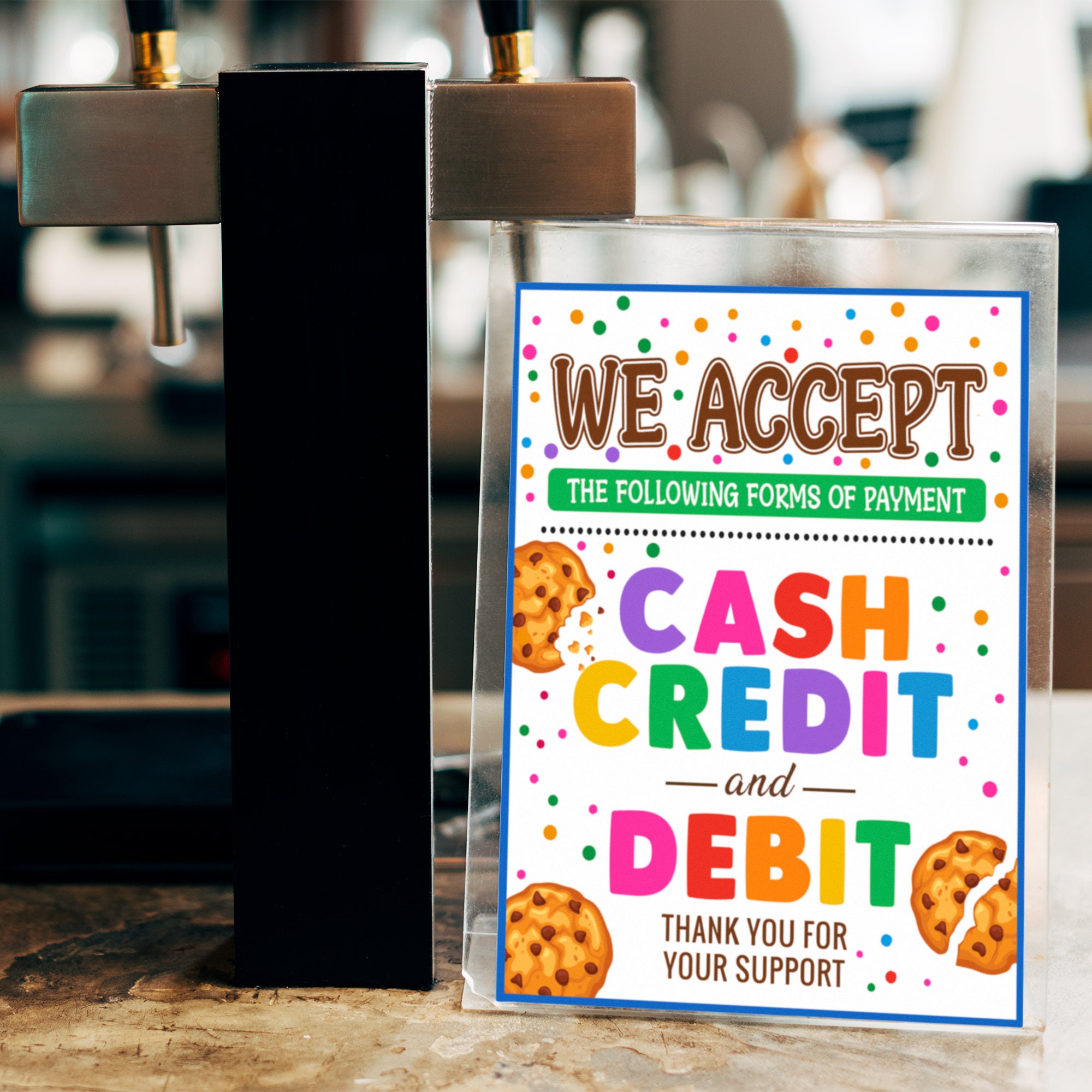 PDF Cookie Booth Sign Poster, We Accept Payments Sign Cash, Credit ...