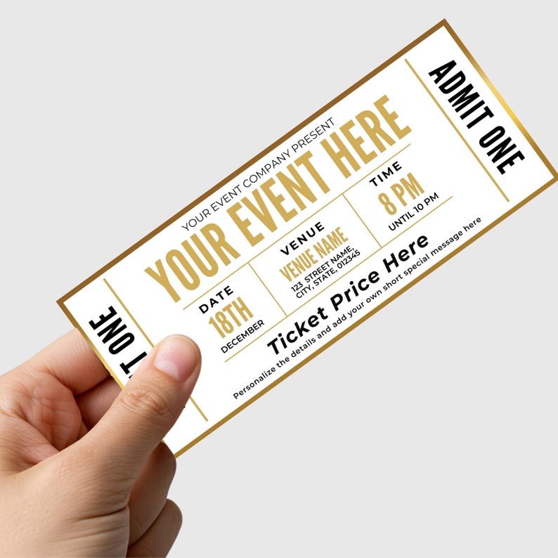 Editable Surprise Event Ticket Template | Printable Gift Ticket ...
