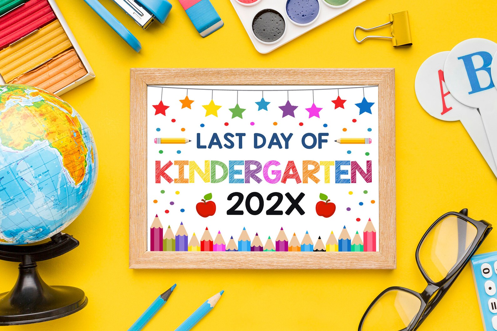 Last Day of Kindergarten Sign Template, Editable Kinder End of School ...