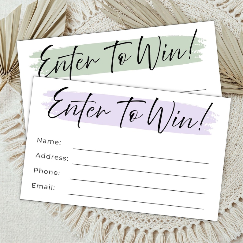 Editable Enter to Win Raffle Ticket Template | Printable Event Giveaway ...