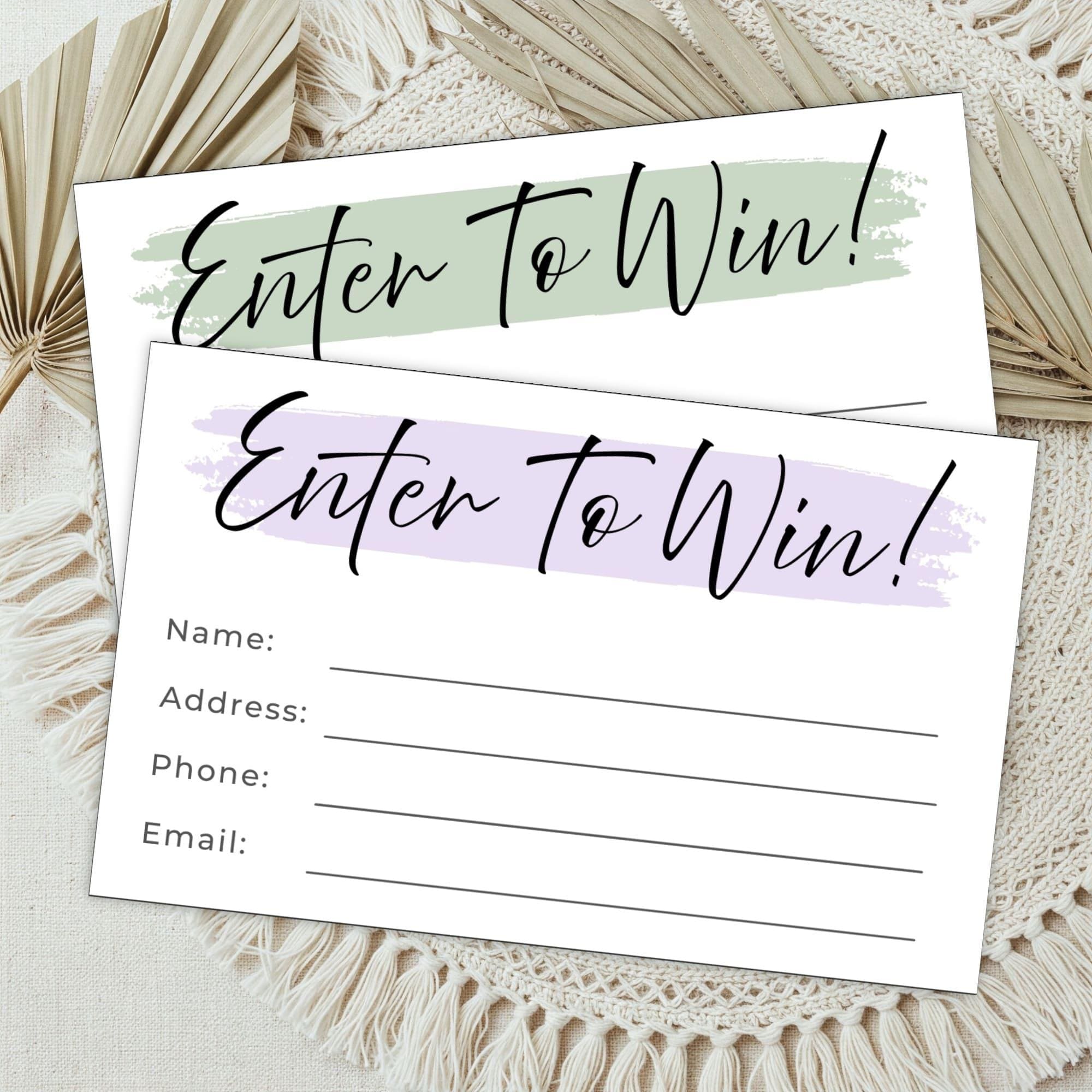Editable Enter to Win Raffle Ticket Template | Printable Event Giveaway ...