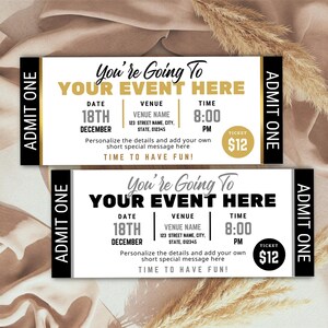 DIY Event Ticket Printable Template | Editable Event Ticket | Surprise ...