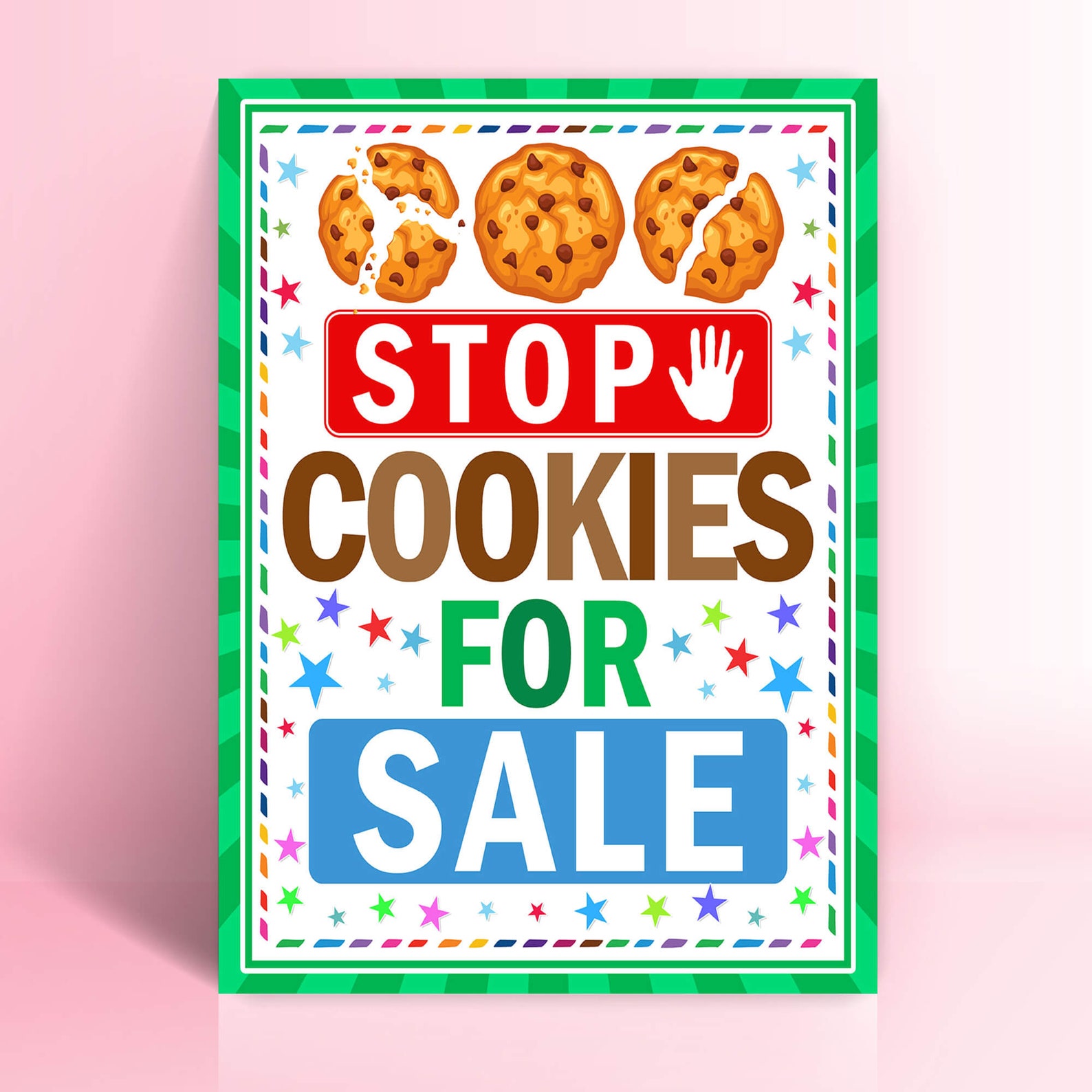 Stop Cookies for Sale, Printable Scout Cookie Booth Sign, PDF Cookie ...
