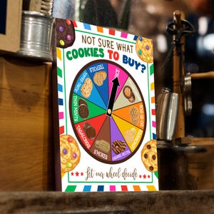 Editable Cookie Booth Wheel Sign, Printable PDF Cookie Booth Template ...
