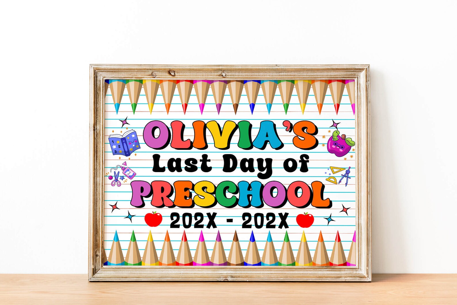 DIY Last Day of Preschool With Name Sign Template, Editable End of ...