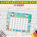 12 Months Kids Coloring Perpetual Calendar, Kawaii Coloring Calendar ...