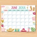 Summer June Calendar Printable | Hello Summer Digital Planner | Cute ...