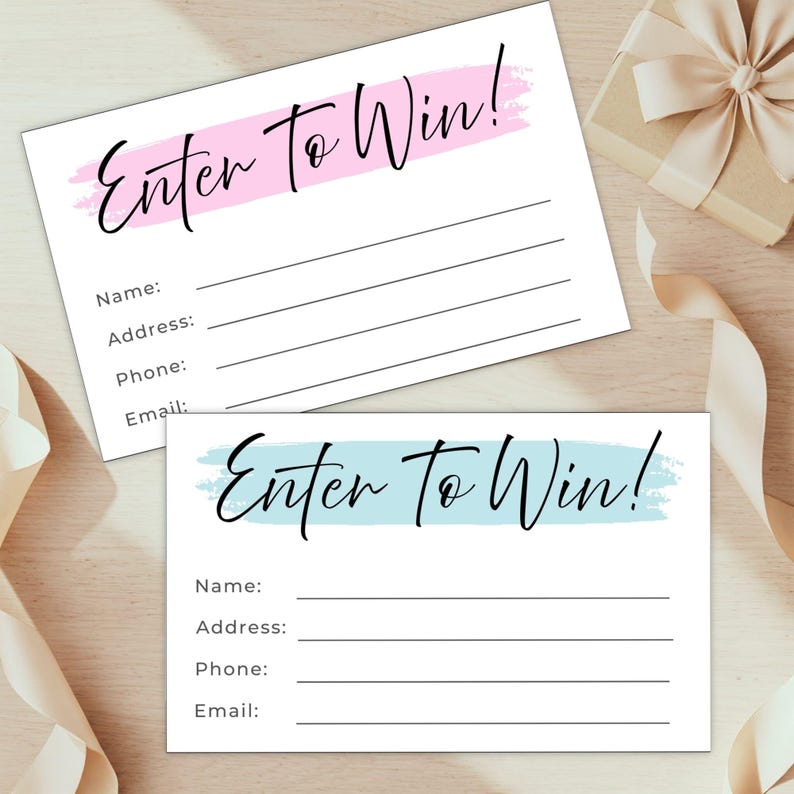 Editable Enter to Win Raffle Ticket Template | Printable Event Giveaway ...