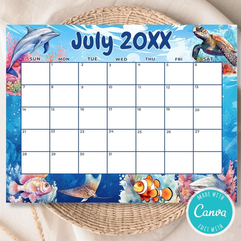 July Themed Calendars - Etsy