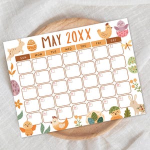 Boho May Calendar Printable | Aesthetic Mother’s Day Planner | Colorful ...