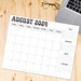 Retro Minimalist August 2024 Calendar, Printable Clean Vintage Classic ...