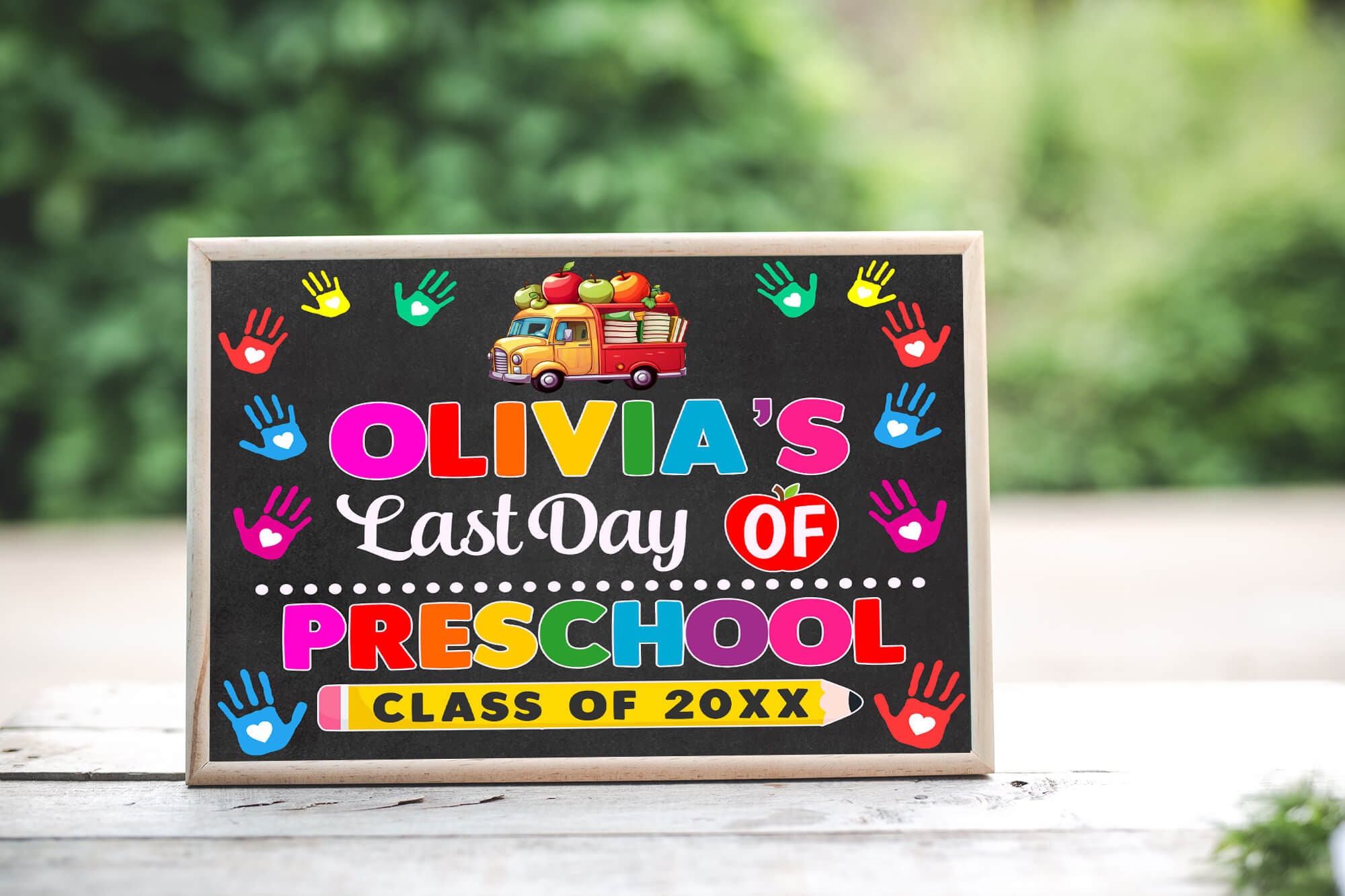 Editable Last Day of Preschool Sign, End of School Year Sign With Name ...