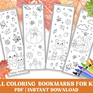 Printable Color Your Own Autumn Coloring Bookmark for Kids - Etsy