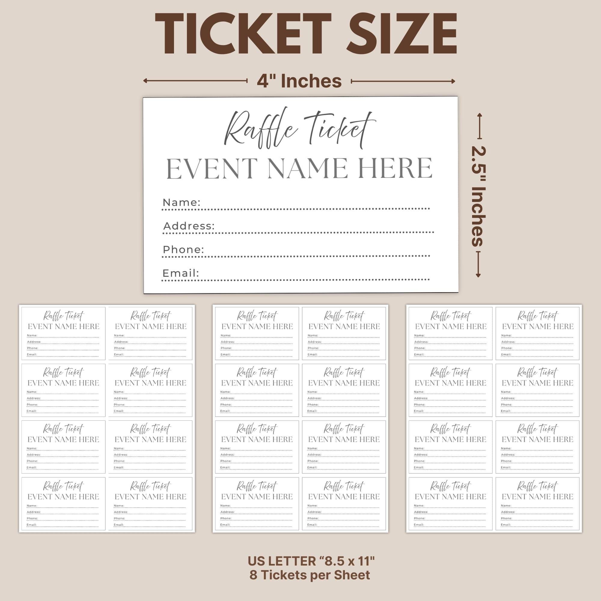 Editable Event Raffle Ticket Template | Enter to Win Template ...