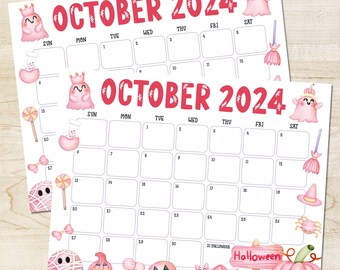 Cute Spooky October 2024 Halloween Calendar - Etsy